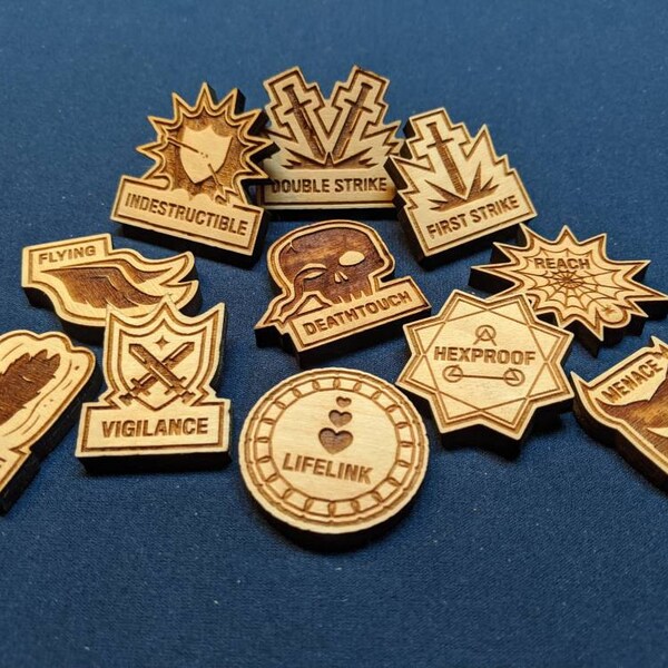 MTG Ability Counters - Wooden Keyword Tokens - Ikoria and EDH 2020 ...