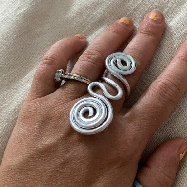 Gold Ring, Silver Ring, Copper Ring, Wire Ring, Statement Ring, Large ...