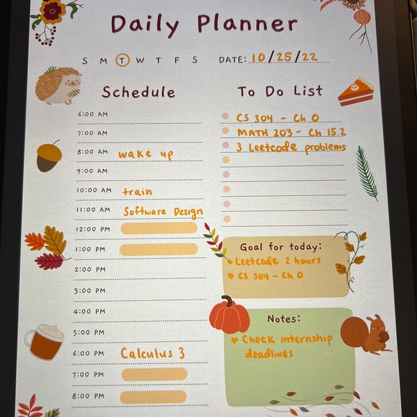 Simple Daily to Do List, Fall Themed, Instant Download PDF Planner ...