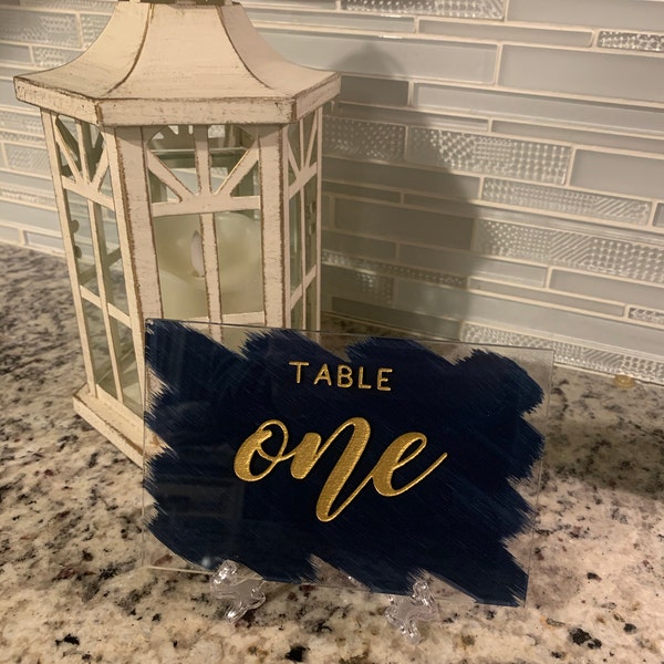 Painted Back Acrylic Table Numbers, Wedding Acrylic Table Signs ...