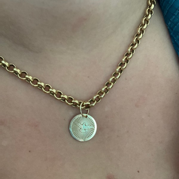 Dainty 14k Solid Gold Holy Spirit Necklace, Personalized Holy Spirit ...