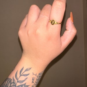14K Gold Pinky Signet Ring, Initial Ring, Personalized Jewelry, Gold ...