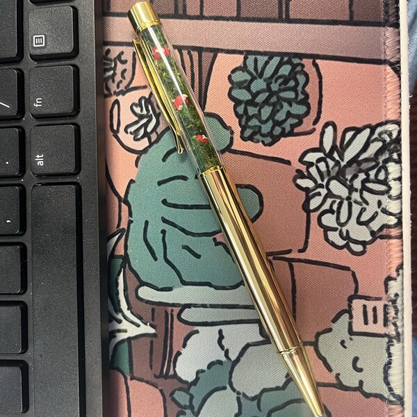 Mushroom Twist Pen: Cottagecore Office Decor, Refillable - Etsy