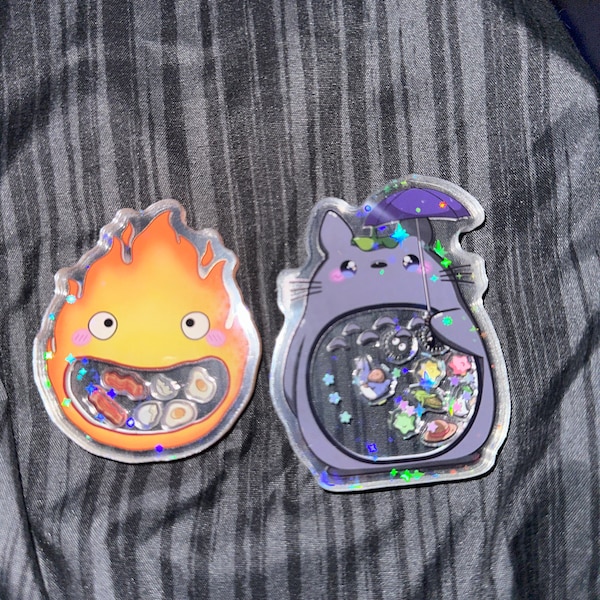 Fire Spirit Shaker Keychain | Castle Demon Acrylic Charm | Anime Kawaii ...