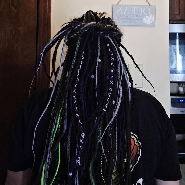 Curly Dark Red to Bright Red Dreads Wavy Synthetic Double or Single ...