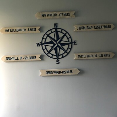 Nautical Compass Rose Metal Wall Decor 100 Color Choices Outdoor Metal ...
