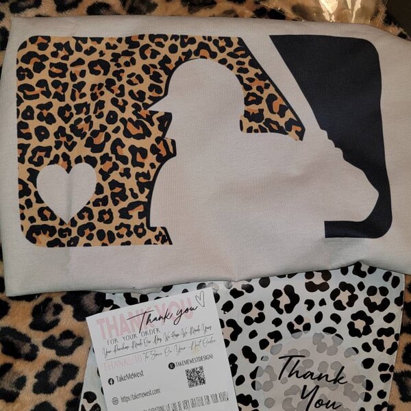 SPORTS BLEACHED TSHIRT / Baseball Leopard Tee/ Leopard Bleached T-shirt ...