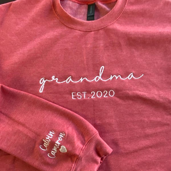 Custom Embroidered Auntie Sweatshirt, Personalized Embroidery Aunt ...