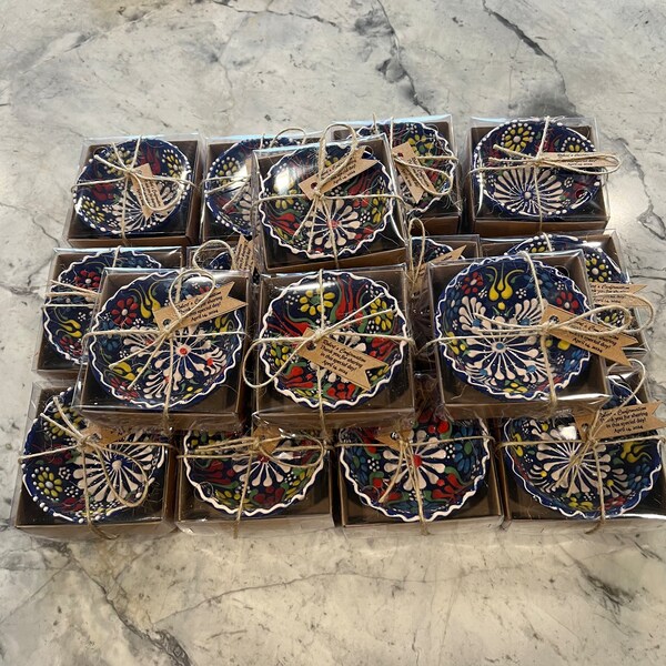 Wedding Bowl Tile Favors for Guests in Bulk, Rustic Personalized ...