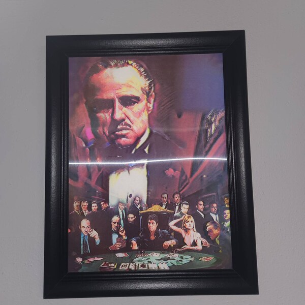Mafia Gangster Poker Wall Art Decor Framed Print | Scarface, Sopranos ...