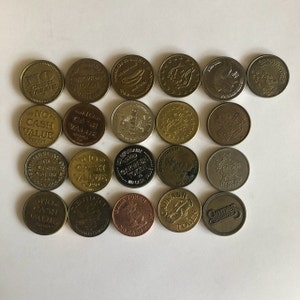 Set of Tokens vintage Tokens Old Coin Assortments Coin Charm Vintage ...