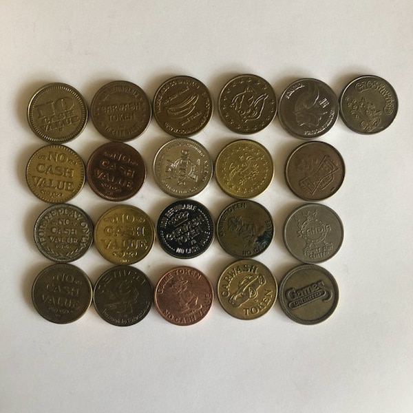 Set of Tokens -vintage Tokens Old Coin Assortments - Coin Charm ...