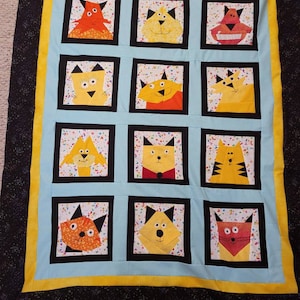Crazy Cats Paper Pieced Quilt Pattern in PDF - Etsy