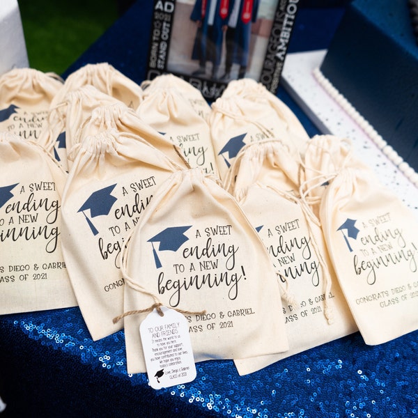 Set of 10 Personalized Graduation Party Favor Bags A Sweet Ending to a ...