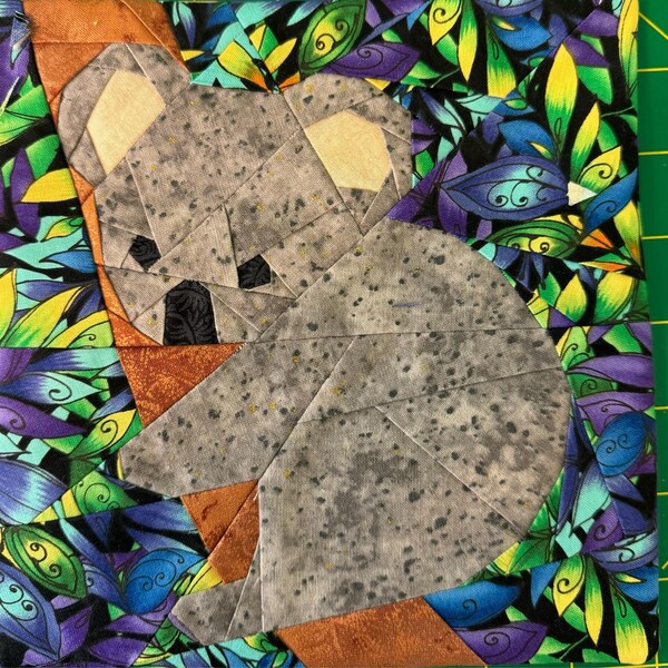 Koala Quilt Block Pattern, 3 Sizes PDF Instant Download, Foundation ...