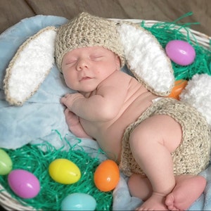 READY Baby Hat Bunny Rabbit Ears Photo Prop Baby Bunny Oufit Easter ...