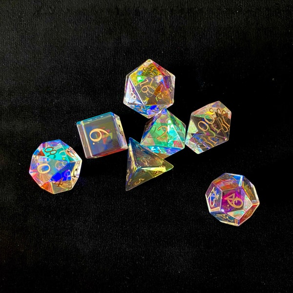 Prismatic Glass Dice Set - Etsy