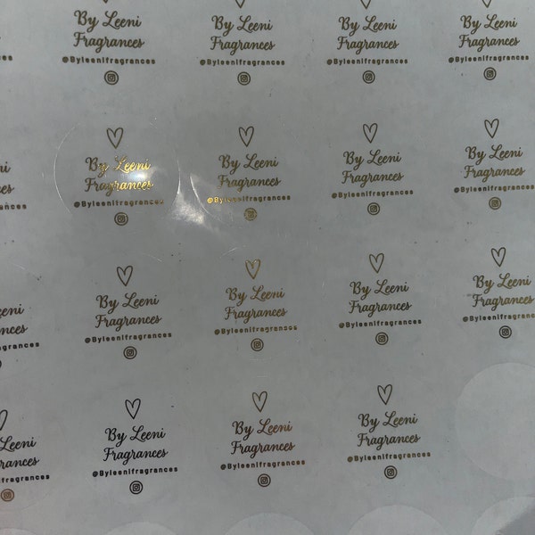 Clear Transparent Custom Name Text Brand Logo Stickers, Round Business ...