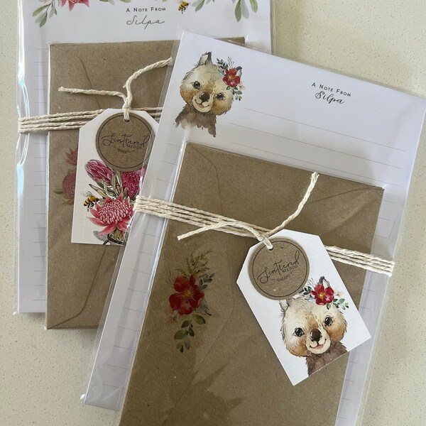 Personalised Writing Paper Set - AUSTRALIAN ANIMALS - Set of 20 ...