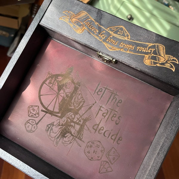 Custom Wooden DND Dice Box Tray RPG Dice Rolling Mat Tabletop Games D&D ...