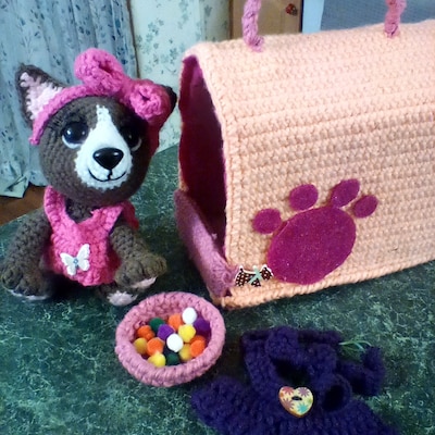 Pdf Chihuahua Dog in a Carrier Bag Crochet Pattern, Crochet Animal ...