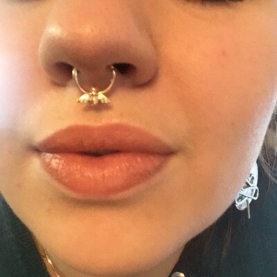 Rose Gold Bee Septum Ring Pink Gold Honey Bee Nose Ring Insect Body ...