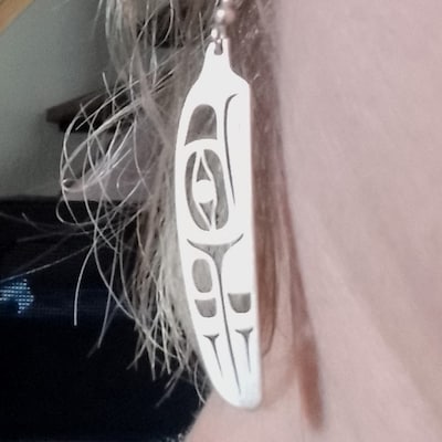 Canadian First Nations, Sterling Silver Abstract Orca Ovoid Cut Out ...