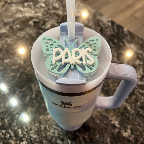 Butterfly Stanley Topper SVG | Laser Ready Stanley Name Tag | Stanley ...