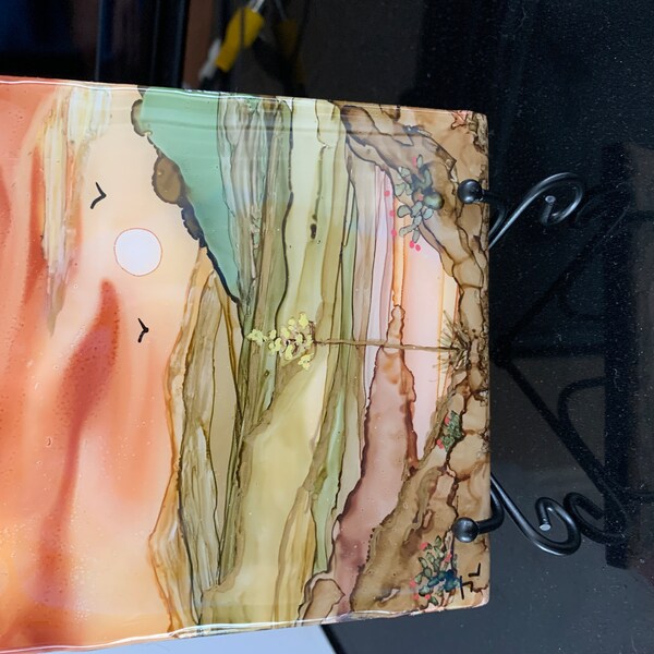 NEW! Summer Reflections. Original Alcohol Ink Hand Painted on 4x4 ...