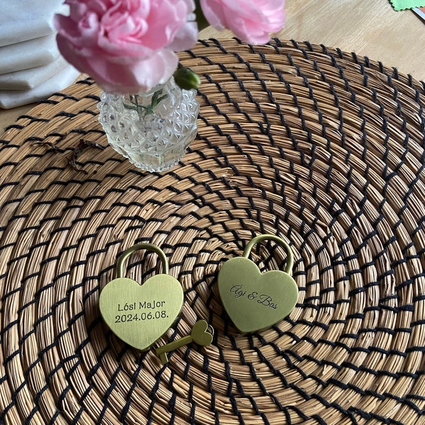 Heart Love Lock With Key, Personalized Lock for Love, Love Padlocks ...