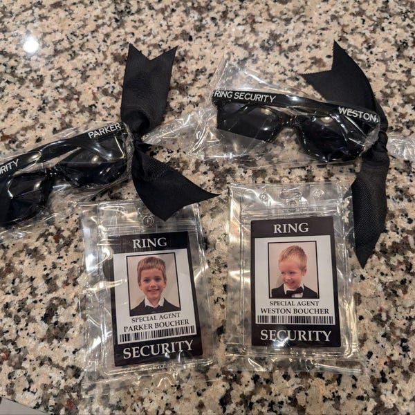 Ring Security Badge - Ring Bearer ID Badge - Wedding Ring Bearer ...