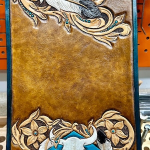 Leather Belt Tooling Pattern flowers Feathers Design 8 - Etsy