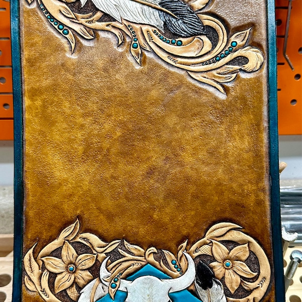 Leather Wallet Tooled Phone Bi-fold Clutch Purse With Fringe Template ...