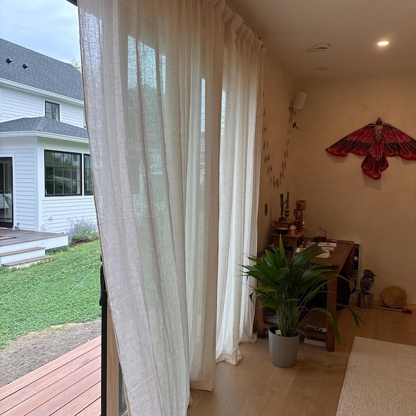 Lightweight Linen Sheer Curtain | Natural Sheer Curtain for a Soft ...