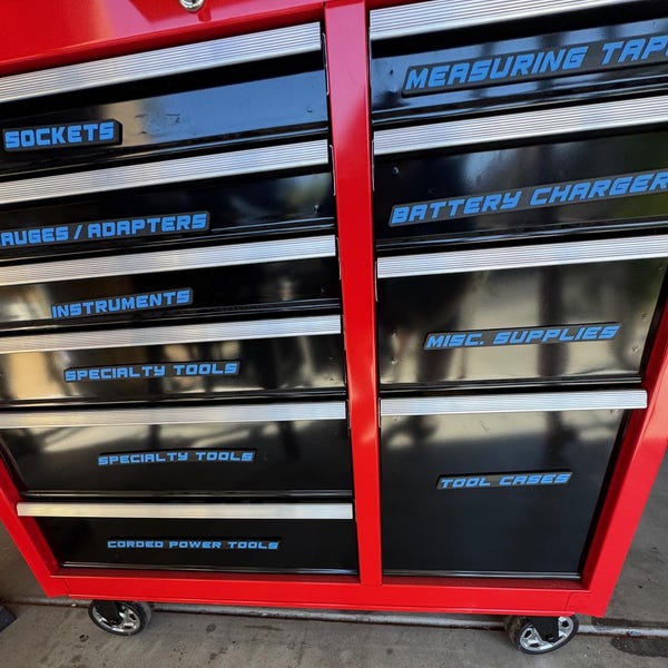 Custom Magnetic Toolbox Labels | Personalized Tool Drawer Tags | Emblem ...