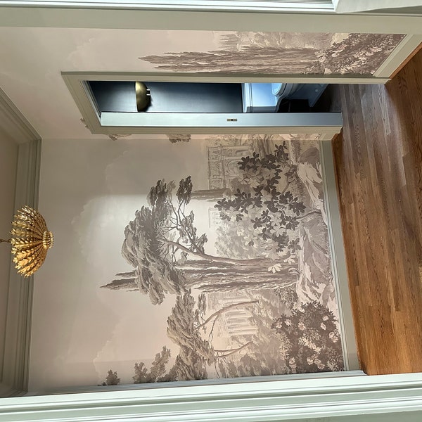 Scenic Forest Panoramic Wallpaper Repeat Mural, Home Decor Wall Murals ...