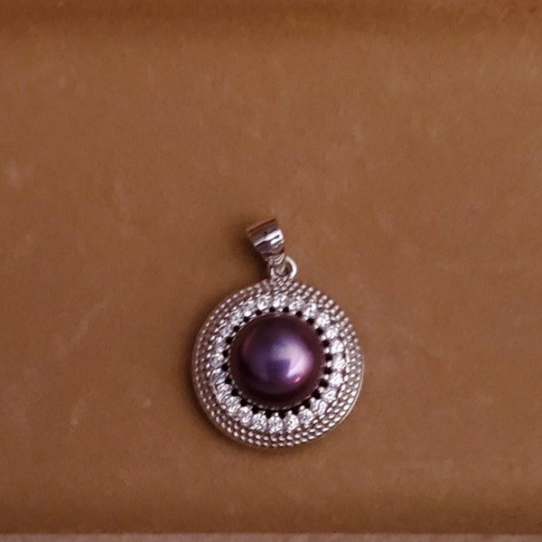 S925 Solid Sterling Silver Pendant Setting for 8-10mm Half Drilled ...