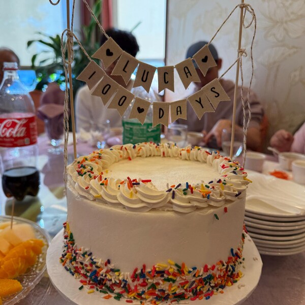 Birthday Cake Banner / Rustic Birthday Cake Topper / Happy Birthday ...