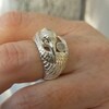 White Raven Ring - Pagan Wedding Ring With Moonstone - Sterling Silver ...