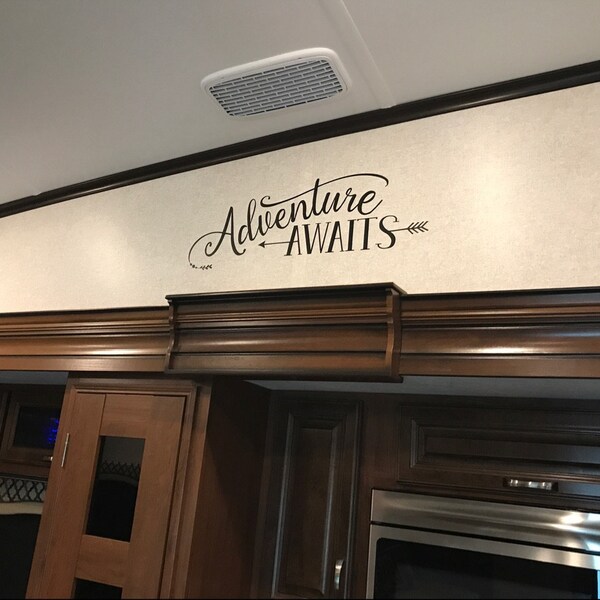 Adventure Awaits Wall Decal Vinyl Quote Adventure Themed Room Decor Kid ...