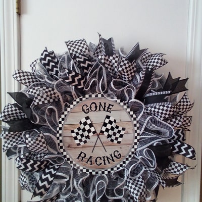 Gone Racing Sign Wreath Sign Wreath Attachment Wreath Supplies Craft ...