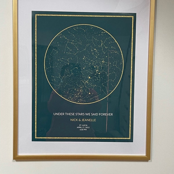Custom Star Map Print by Date, PRINTABLE Star Chart Poster ...