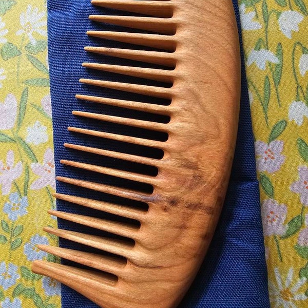 Cherry Wood Hair Comb Wooden Comb Handmade Comb Healthy Hair Seamless ...
