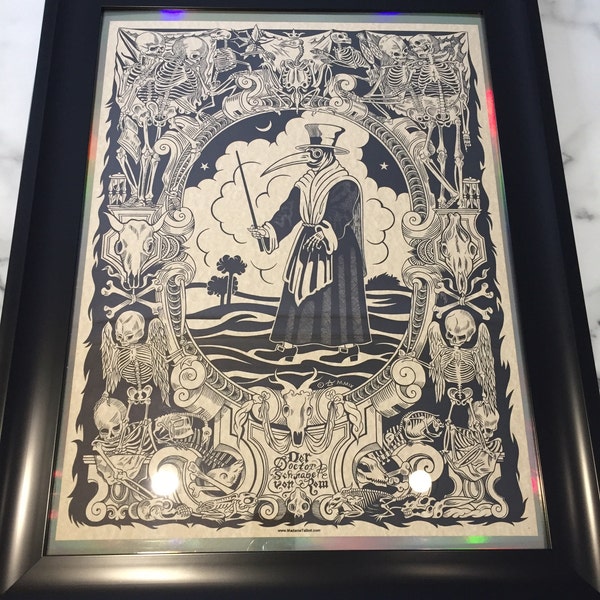 Black Death Plague Doctor Medieval Skeleton Poster Madame Talbot's ...
