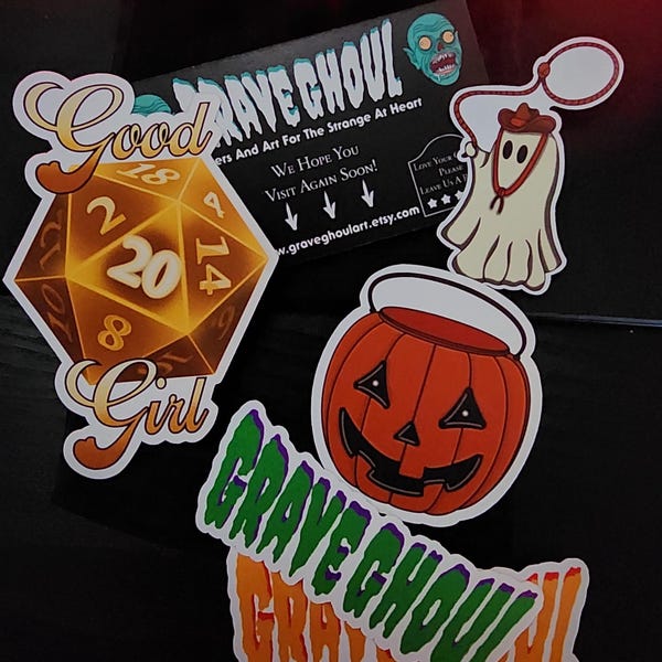 Grave Ghoul Logo Sticker | Ghoul Sticker | Funny Sticker | Spooky ...