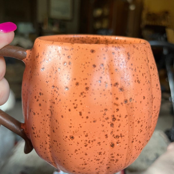 Pumpkin Shaped Mug, Orange Pumpkin Cup, Hello Pumpkin, Fall Mug ...