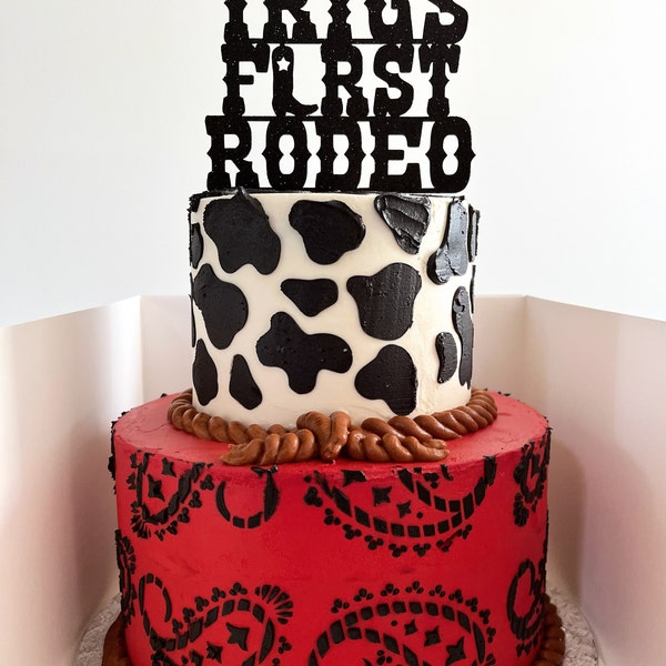 Personalized First Rodeo Birthday Cake Topper, Cowboy Birthday, Cowgirl ...