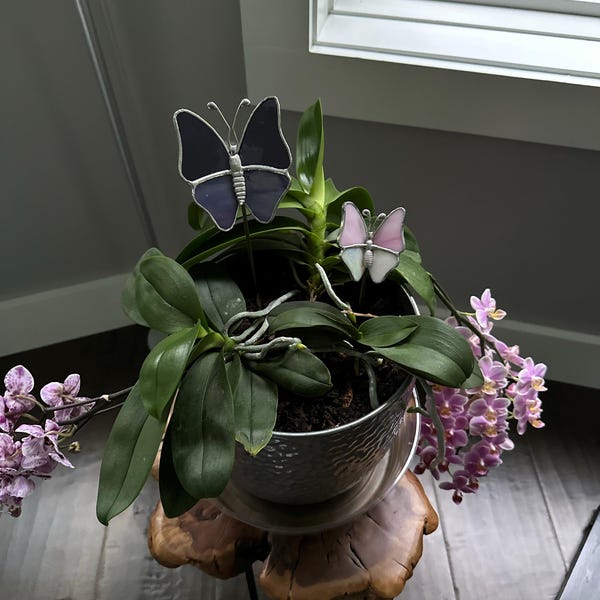 Hand Formed Copper Pipe "lollipop" Garden Stakes With Glass Gems - Etsy