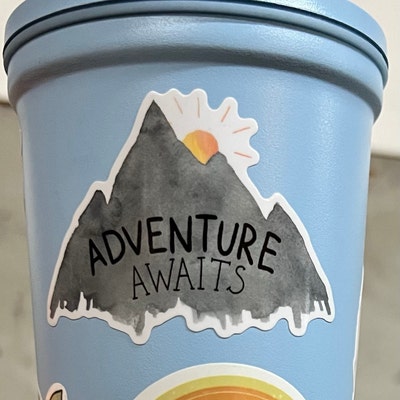 Adventure Sticker Adventure Awaits Mountain Sticker - Etsy