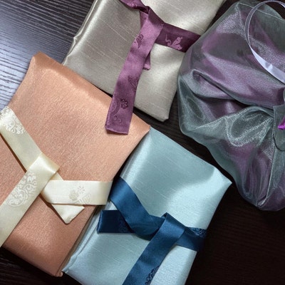 Navy & Ivory Korean Traditional Fabric, Korean Gift Wrap, Bojagi ...